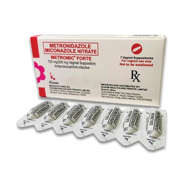 METROMIC FORTE Metronidazole / Miconazole Nitrate 750mg / 200mg Vaginal ...